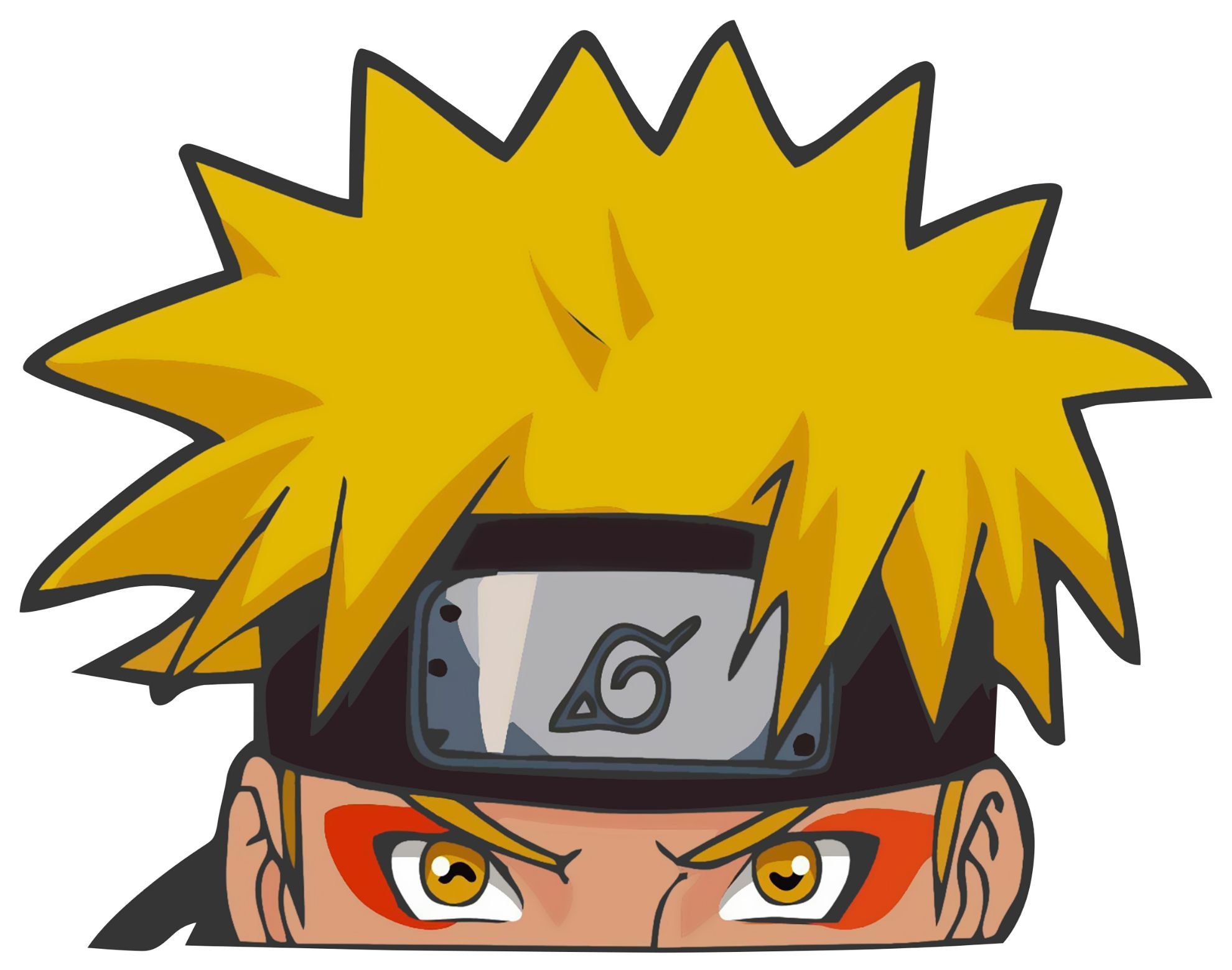 Amore Tees. Naruto Fox Peeking Window Vinyl Decal Anime Sticker 6 Inches