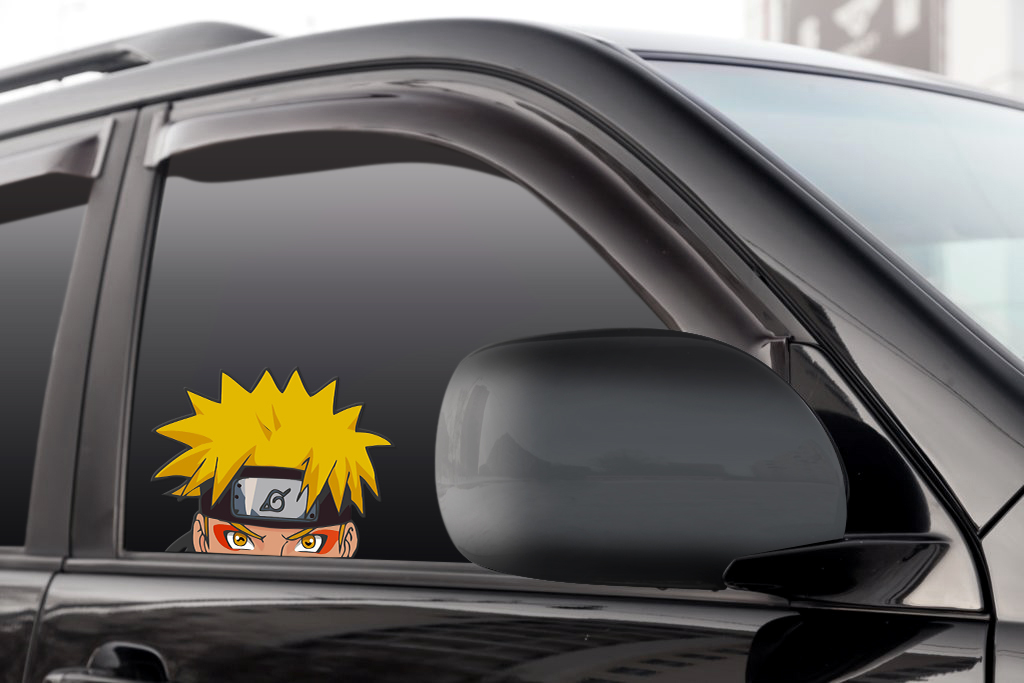 Amore Tees. Naruto Fox Peeking Window Vinyl Decal Anime Sticker 6 Inches