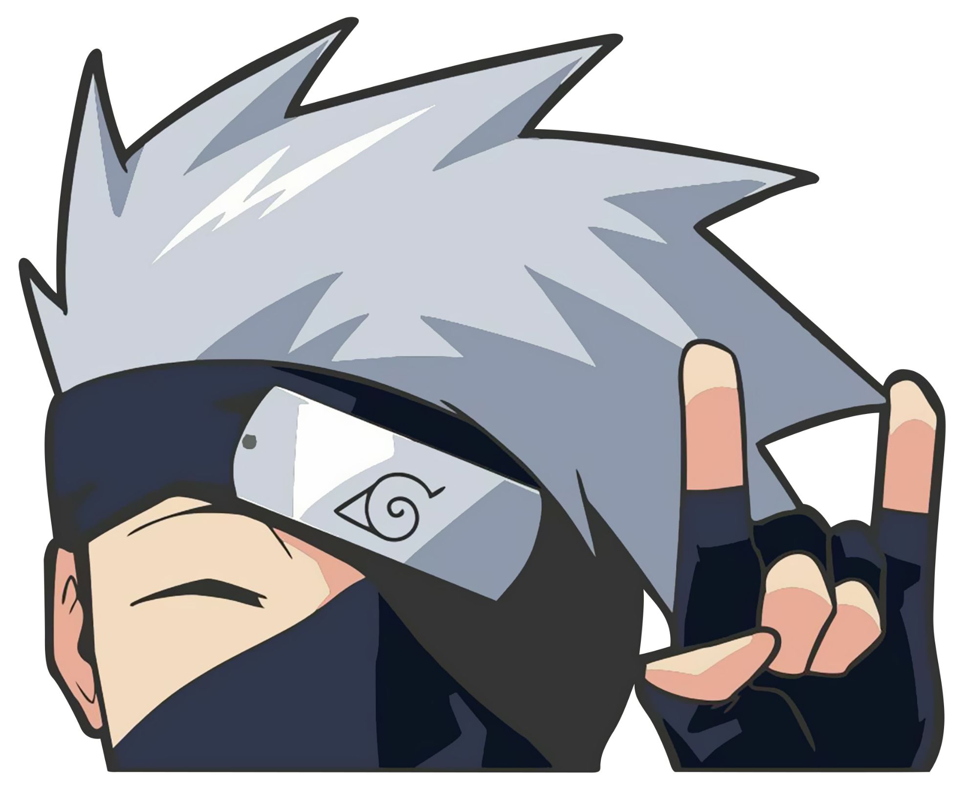 Amore Tees. Kakashi Hatake 2 Naruto Peeking Window Vinyl Decal Anime ...