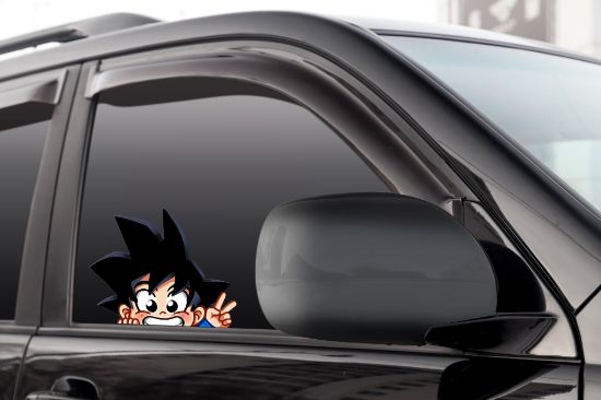 Amore Tees. Goku Chibi Dragon Ball Z Peeking Window Vinyl Decal Anime ...